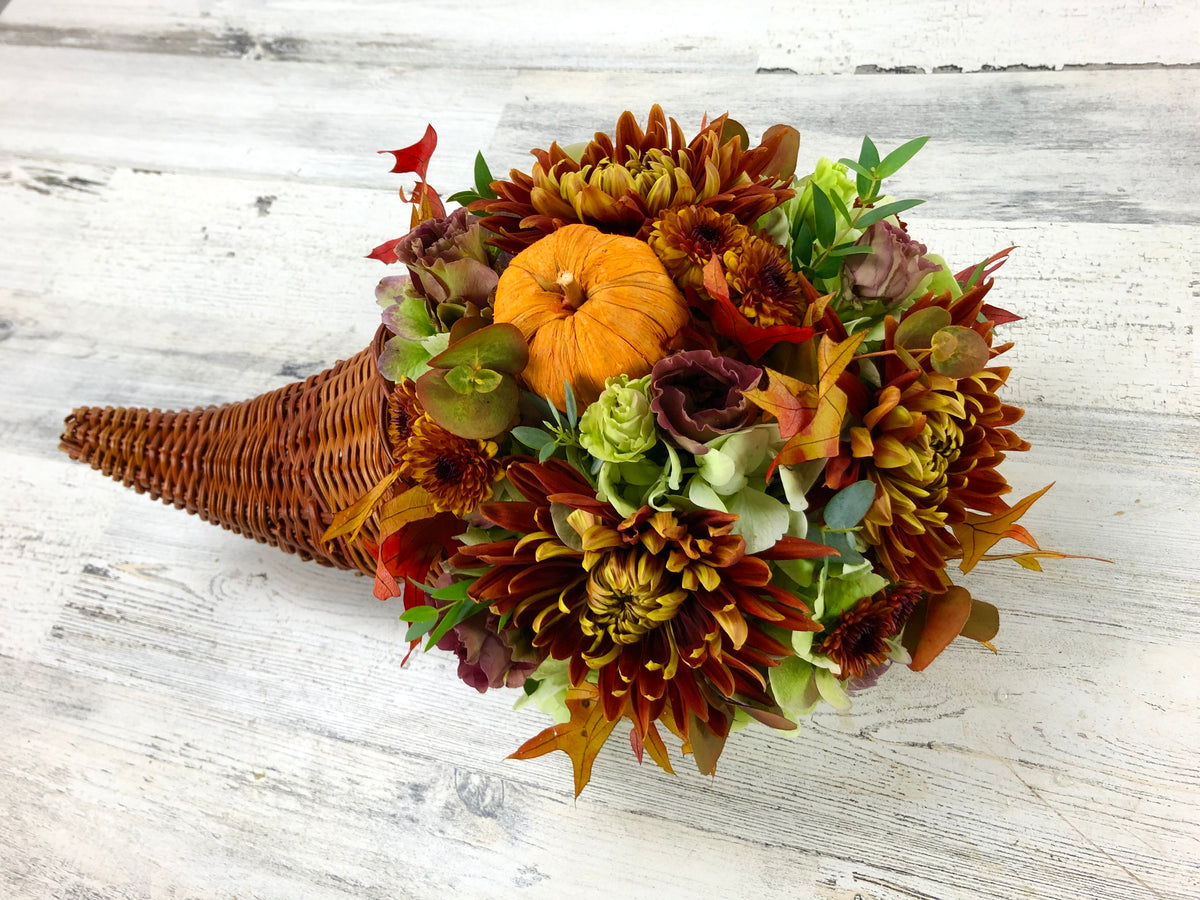 Modern Elegance Cornucopia — The Florist at Decker's Nursery